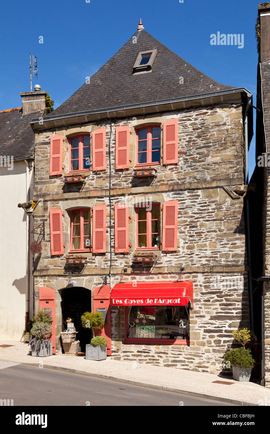 Typical French shop in Chateauneuf du Faou, Finistere, Brittany, France ...