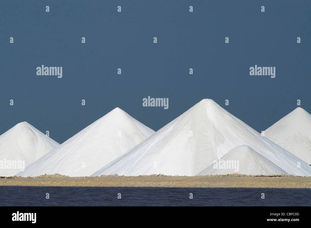 Salt mounds and Evaporation Ponds, Sea Salt Production Plant, Cargill ...