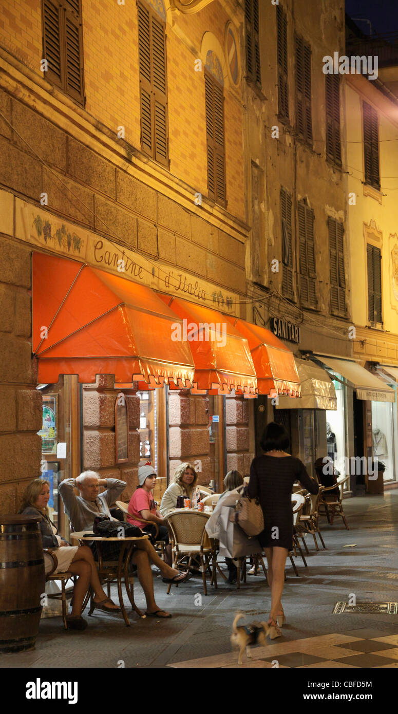 Italy, Liguria, Rapallo, street scene at night Stock Photo - Alamy