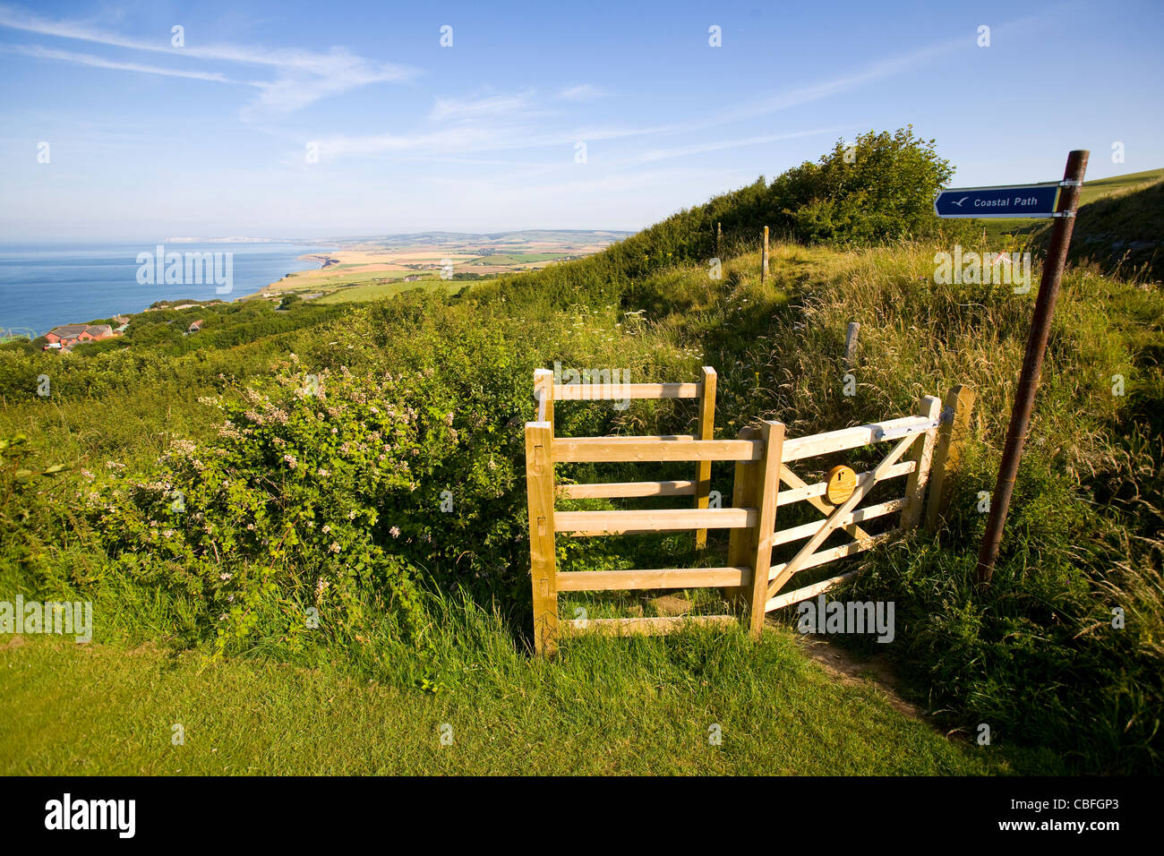 Footpath, Gate, Bridleway, Signs, Blackgang Chine, Viewpoint car Park ...