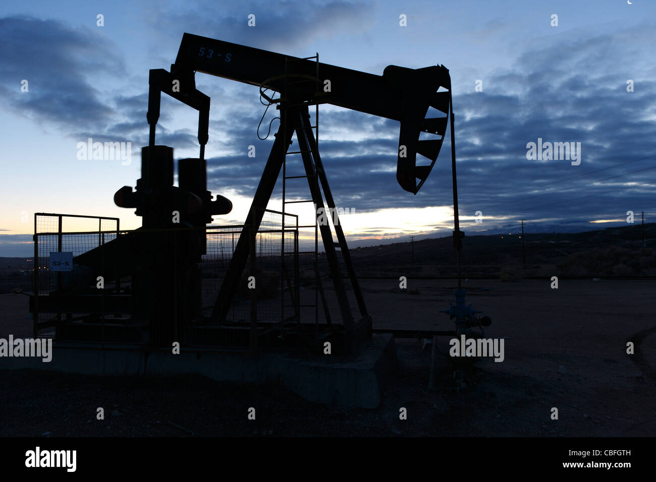Oil pump on an oil well on the Midway-Sunset oil field near Taft ...