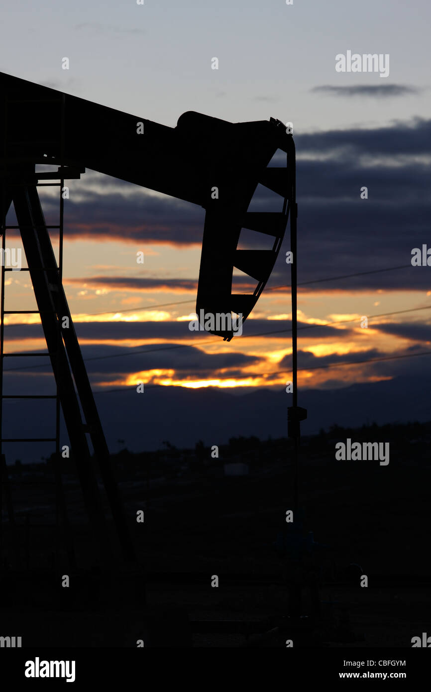 Oil pump on an oil well on the Midway-Sunset oil field near Taft ...