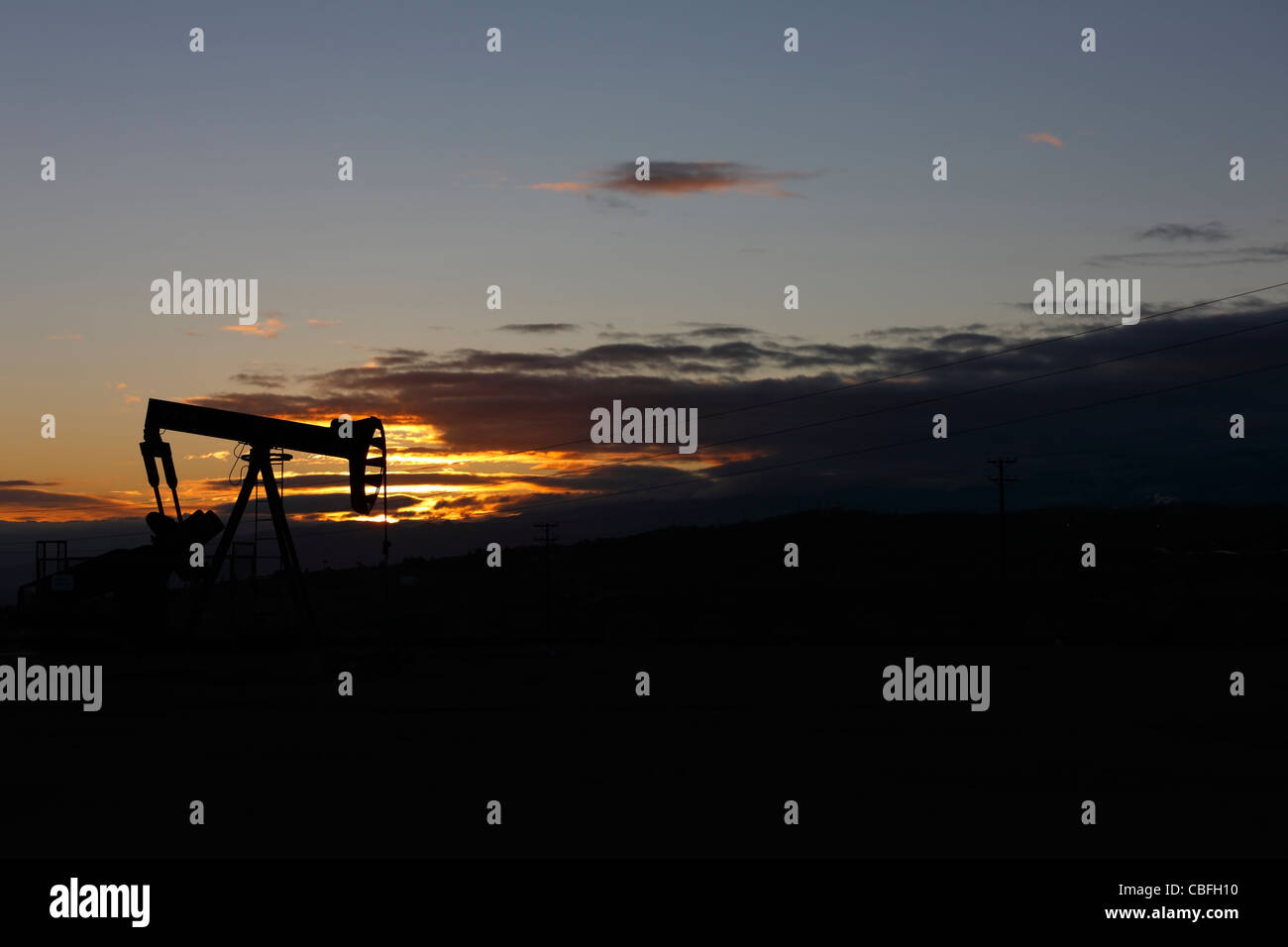 Oil pump on an oil well on the Midway-Sunset oil field near Taft ...