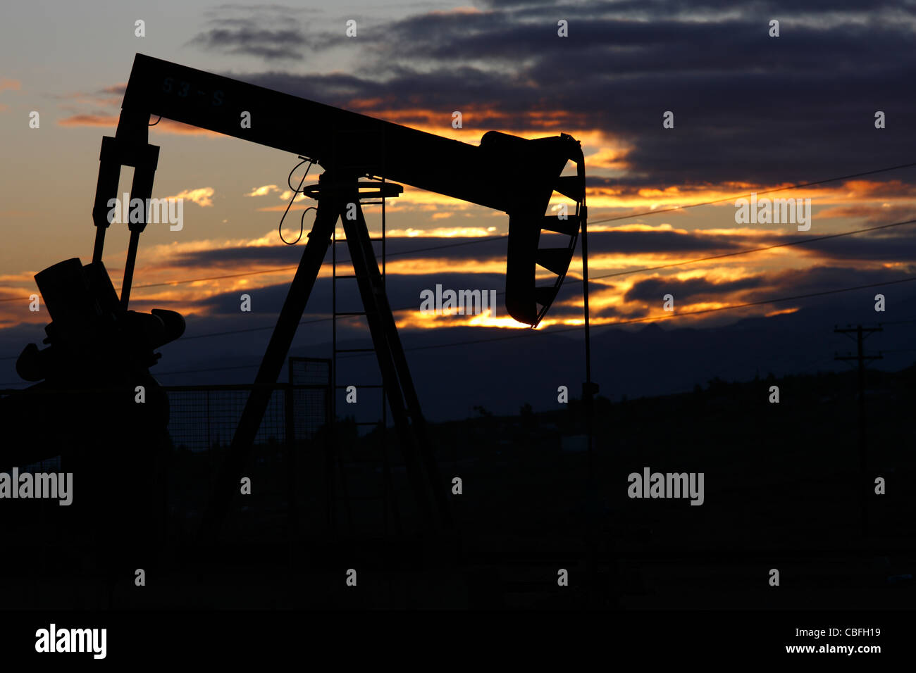 Oil pump on an oil well on the Midway-Sunset oil field near Taft ...