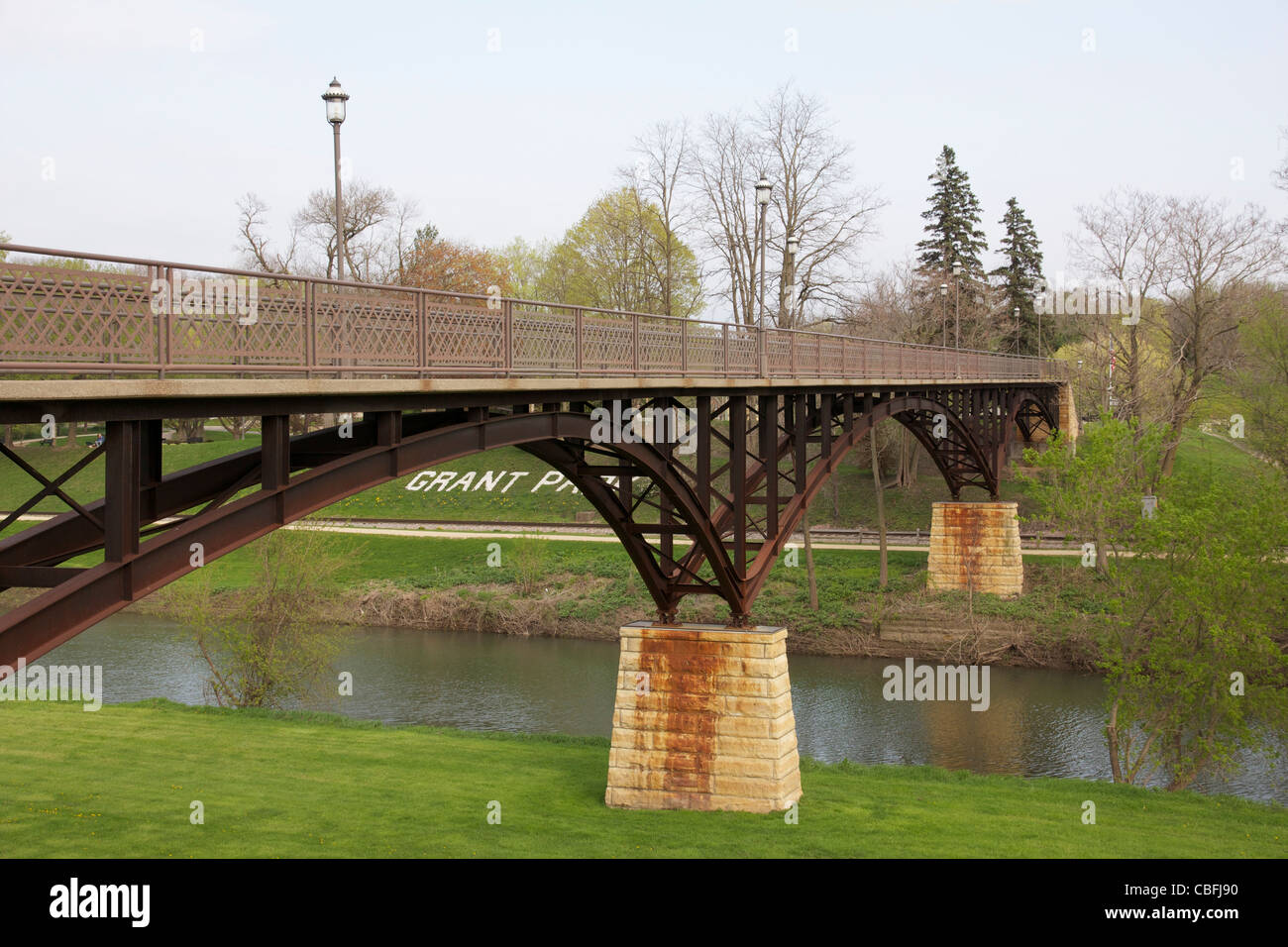 Footbridge from downtown Galena to Grant Park Stock Photo - Alamy