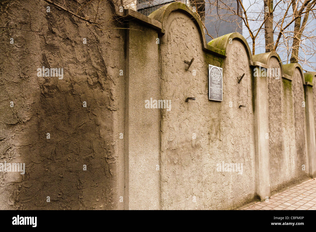 Last remaining section of the wall around the Jewish Ghetto in Krakow ...