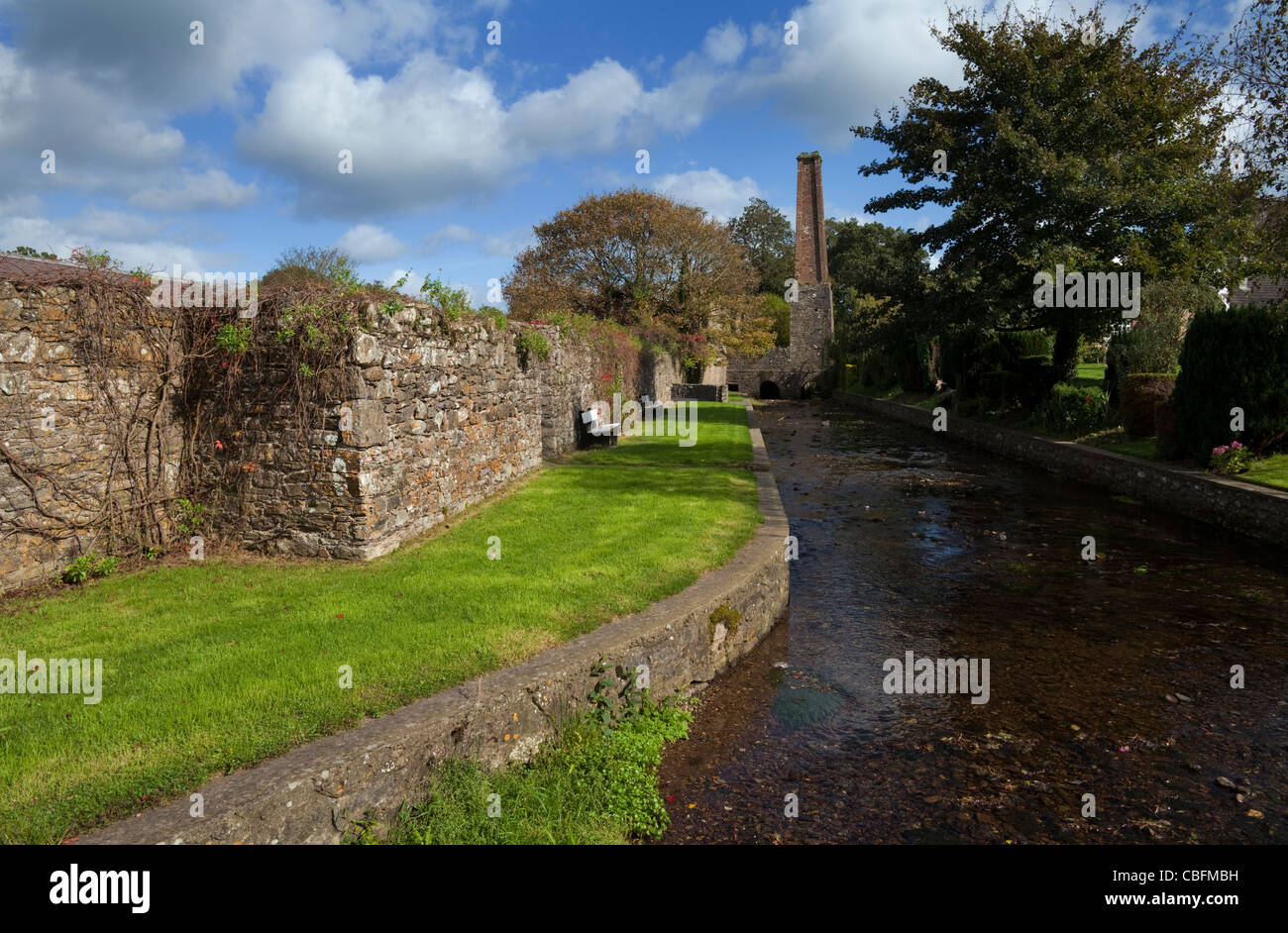 19th Century Whiskey Distillery Chimney, Over the River Greagagh ...
