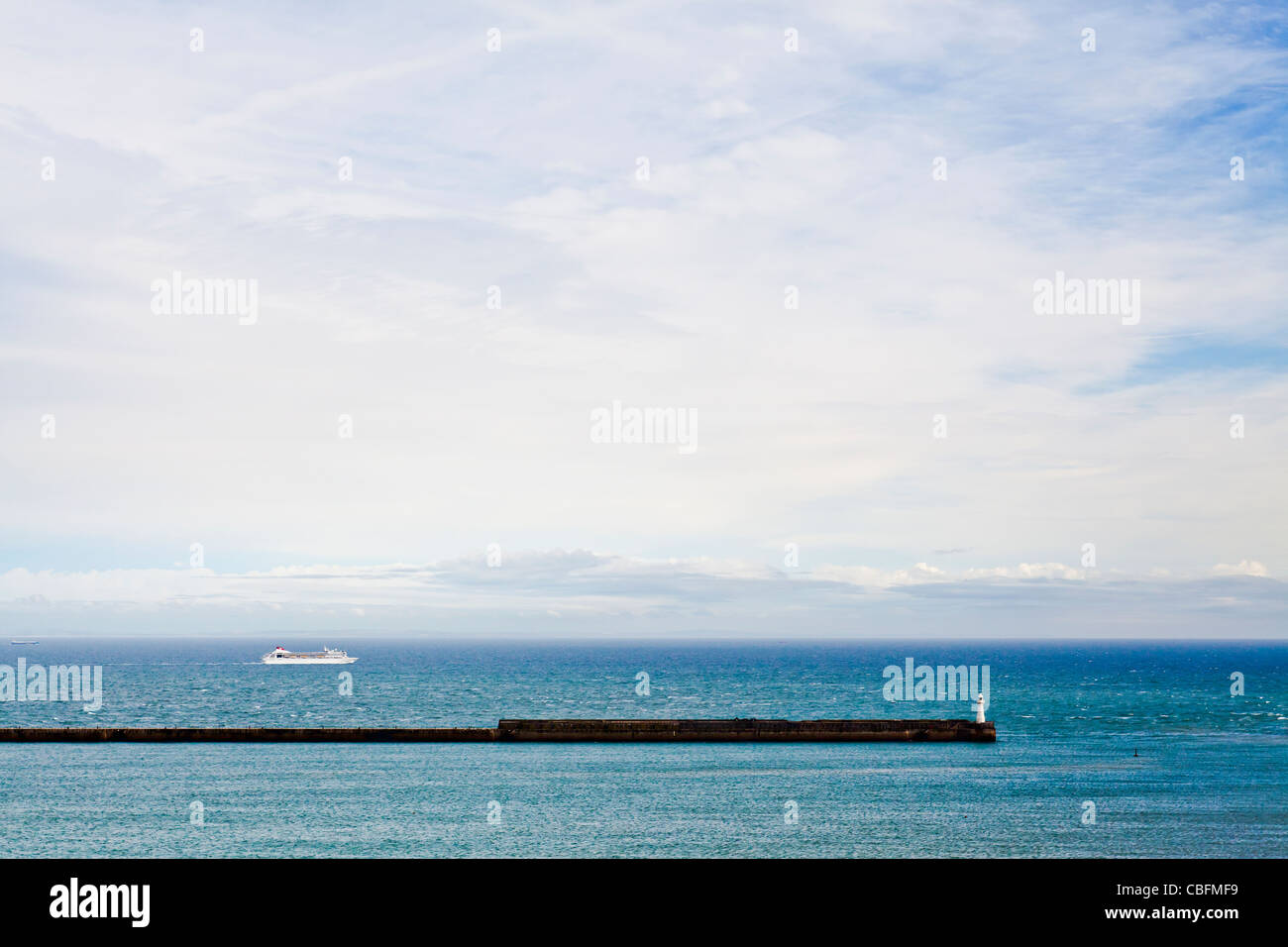 A cruise ship on the English Channel, near the Port of Dover, Dover ...