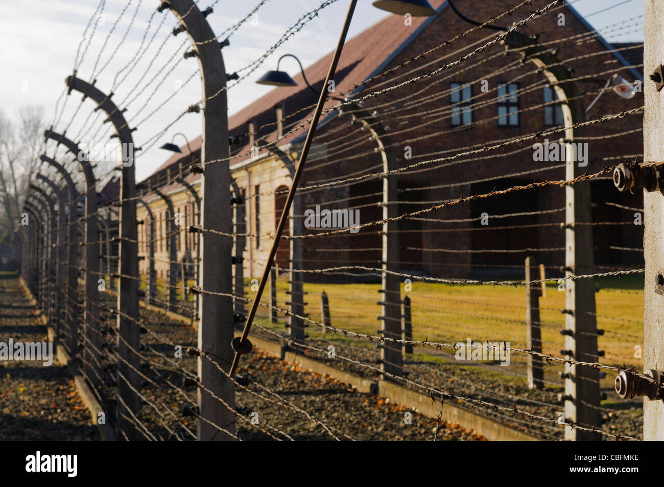 Electric fence at Auschwitz nazi concentration camp to stop escape from ...