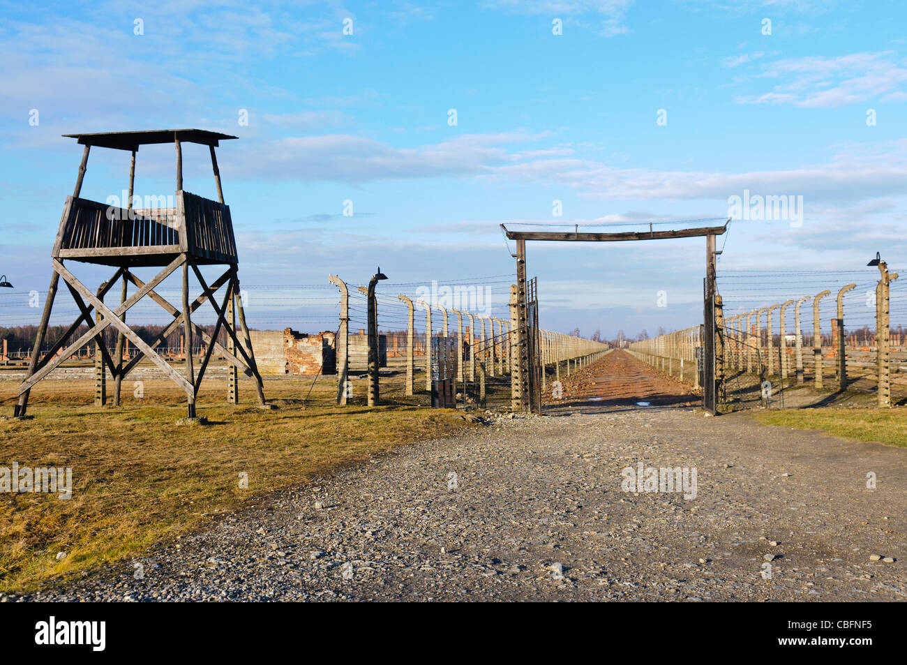 Watchtower of auschwitz concentration camp hi-res stock photography and ...