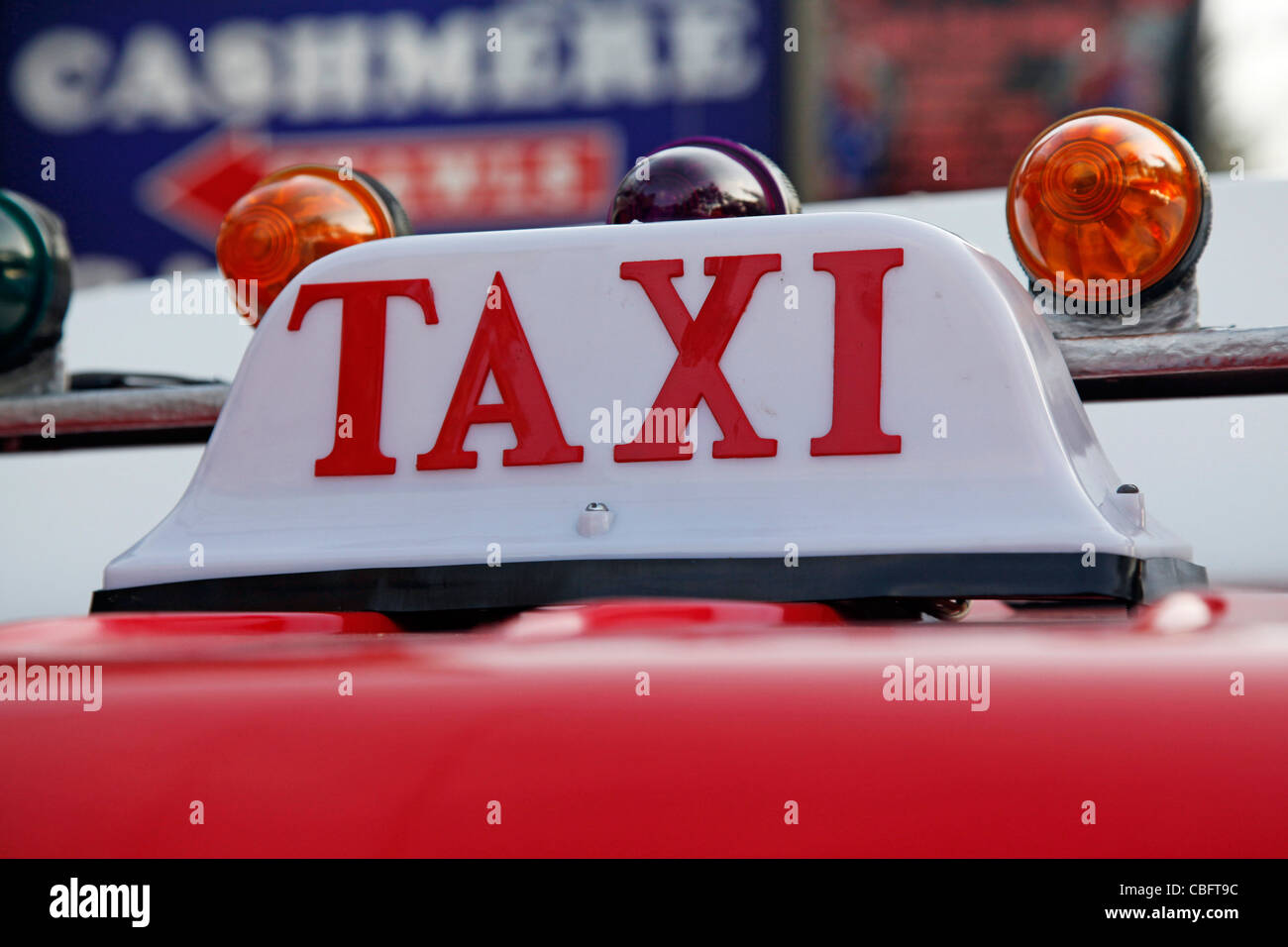 Taxi sign on taxi cab on Patong Beach in Patong, Phuket, Thailand Stock ...