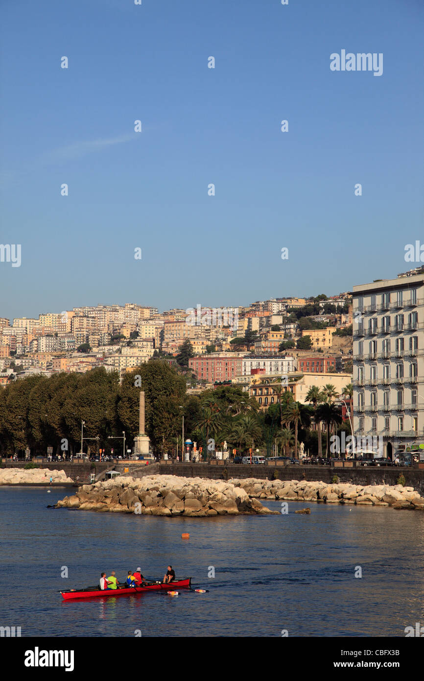 Italy, Campania, Naples, skyline, via Partenope, harbourfront Stock ...