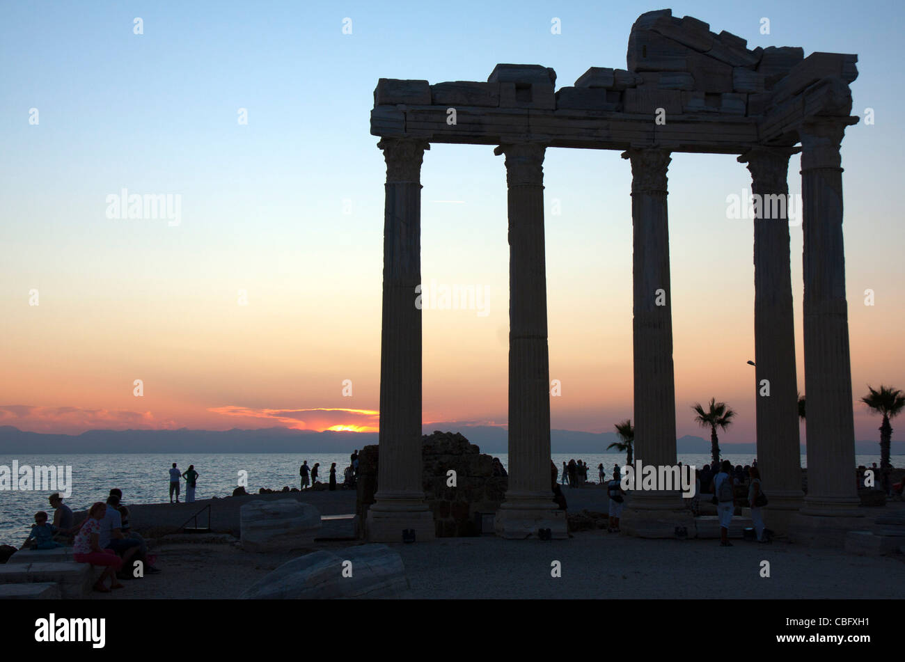 The Temple of Apollo at sunset, Side, Turkey Stock Photo - Alamy