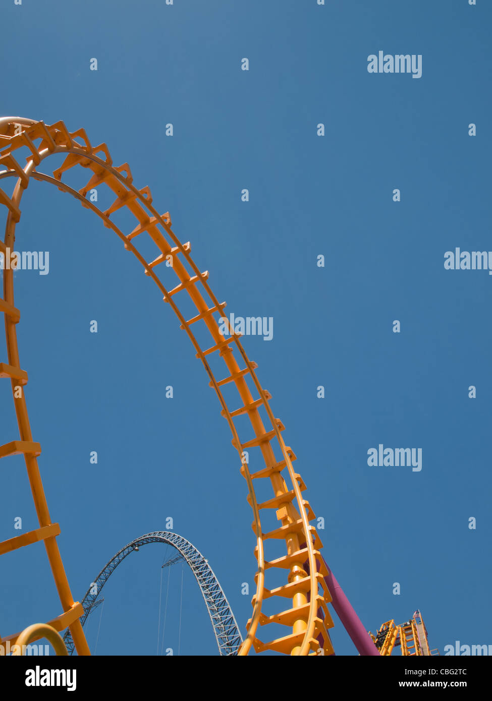 Roller coaster at the Elitch Gardens Theme Park in Denver, Colorado ...