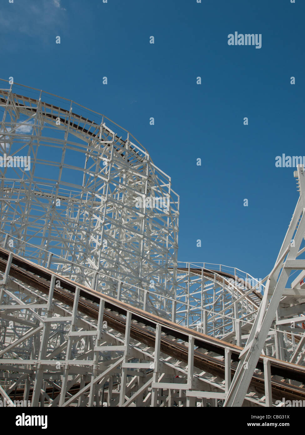 Old fashion rollercoaster at the Elitch Gardens Theme Park in Denver ...