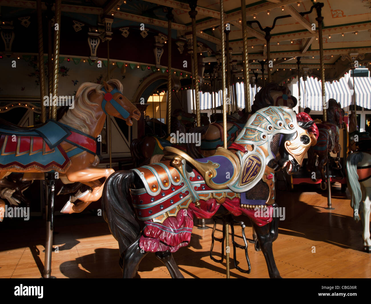 Carousel at the Elitch Gardens Theme Park in Denver, Colorado Stock ...