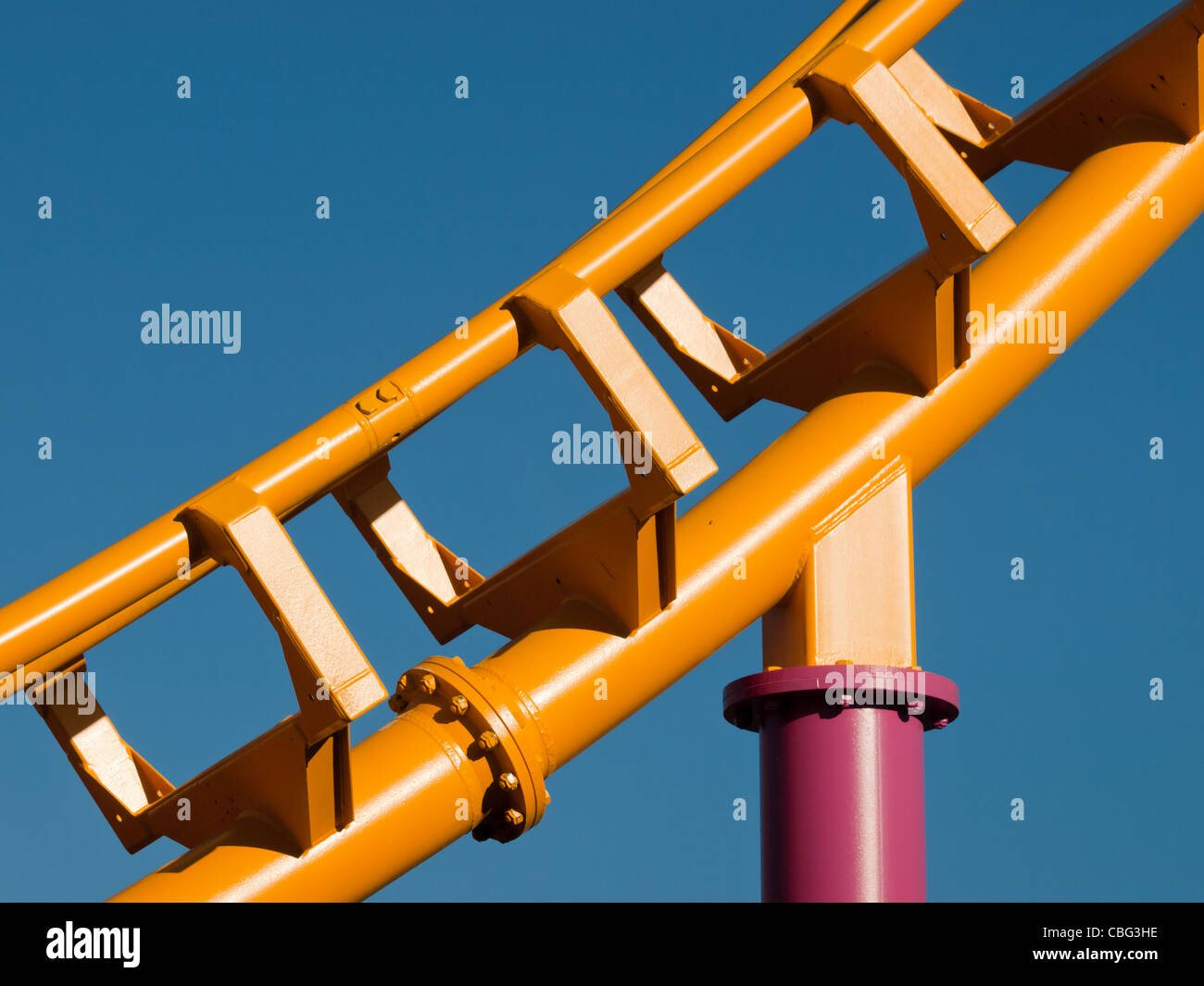 Roller coaster at the Elitch Gardens Theme Park in Denver, Colorado ...