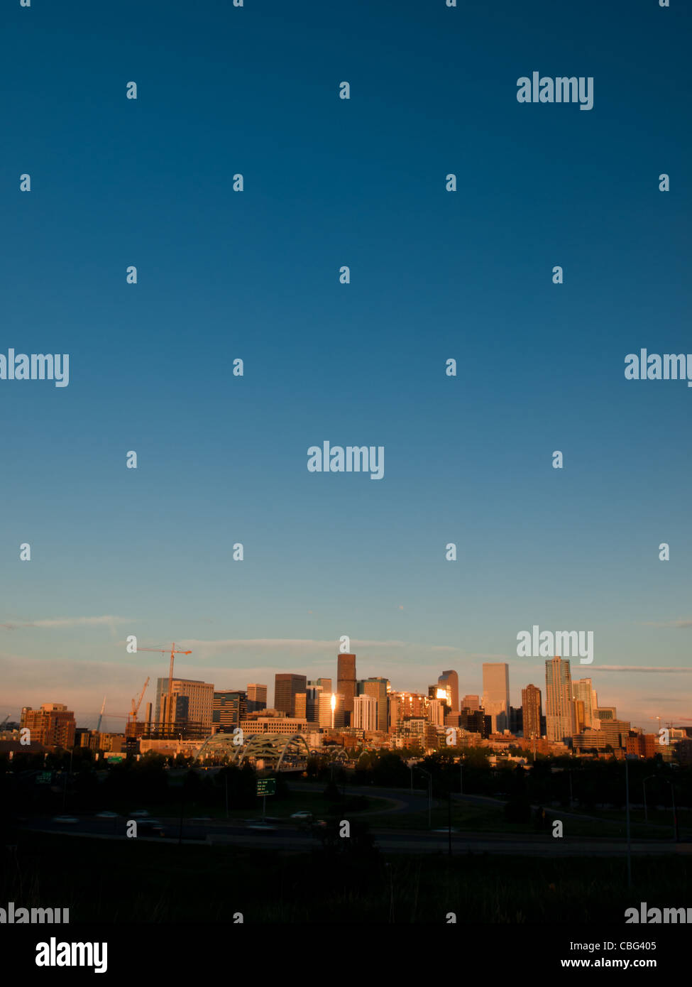A view of Denver, Colorado downtown right before sunset Stock Photo - Alamy