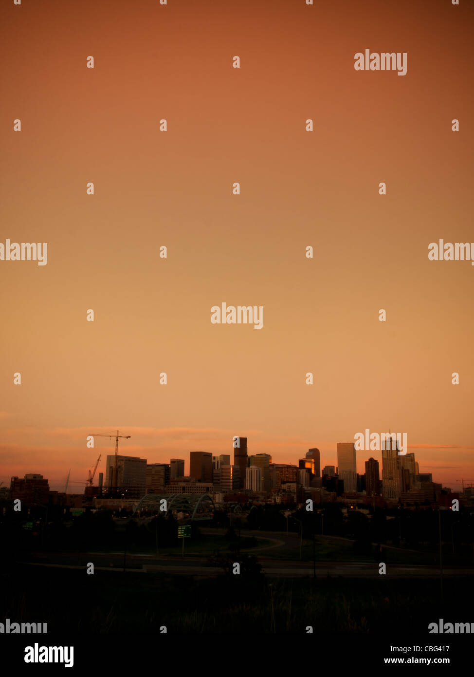 A view of Denver, Colorado downtown right before sunset Stock Photo - Alamy