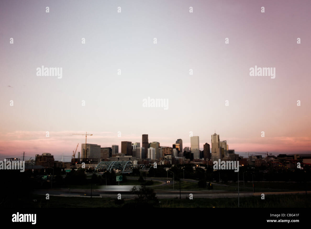 A view of Denver, Colorado downtown right before sunset Stock Photo - Alamy