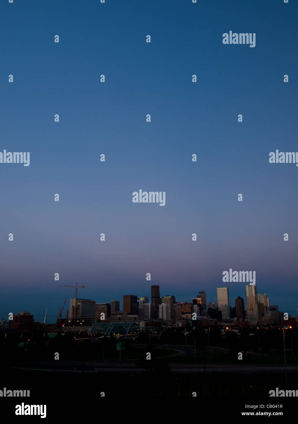 A view of Denver, Colorado downtown right before sunset Stock Photo - Alamy