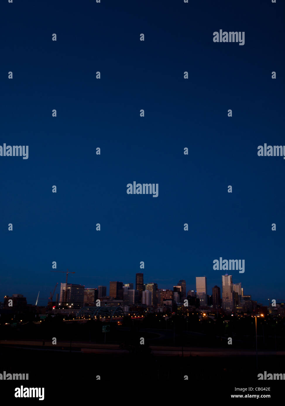 A view of Denver, Colorado downtown right before sunset Stock Photo - Alamy