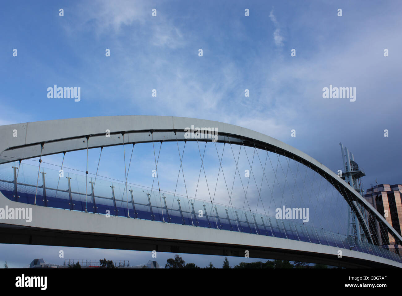 Millennium Bridge, Salford Quays, Manchester Stock Photo - Alamy