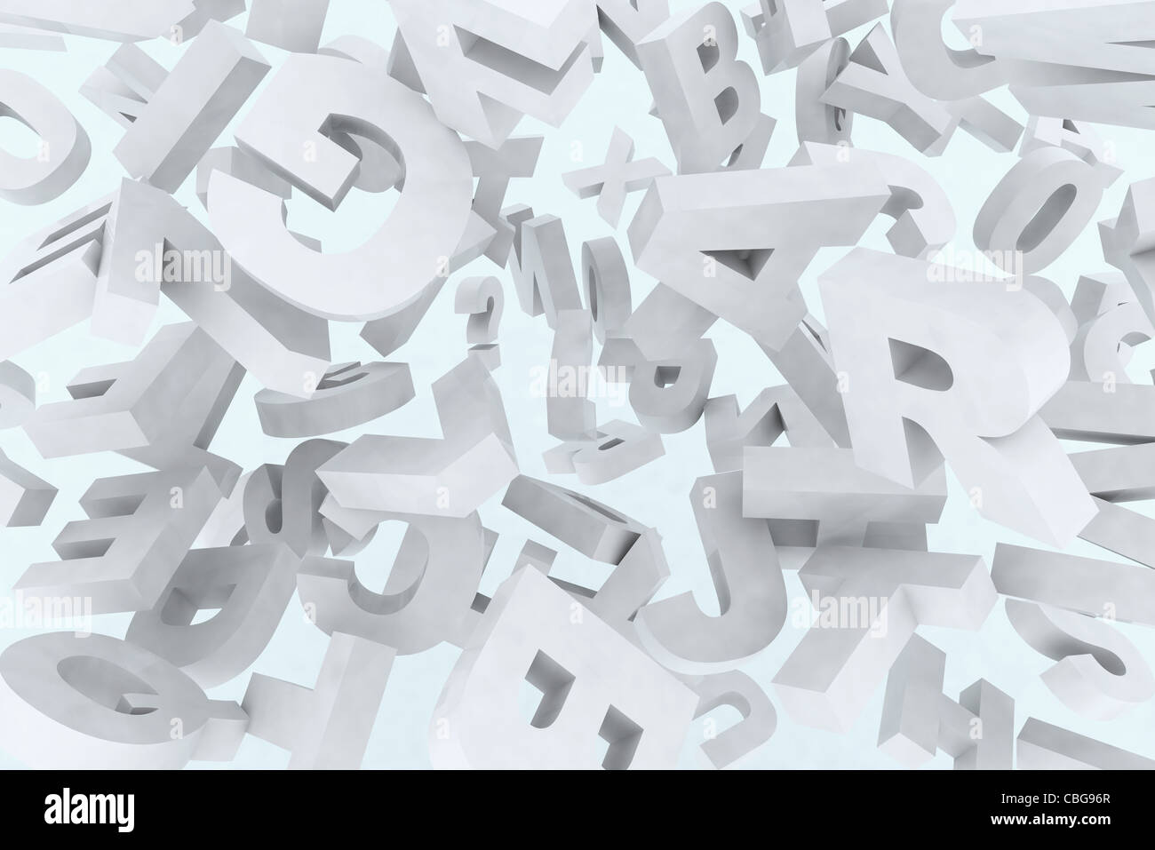 many 3d fonts in the air Stock Photo - Alamy