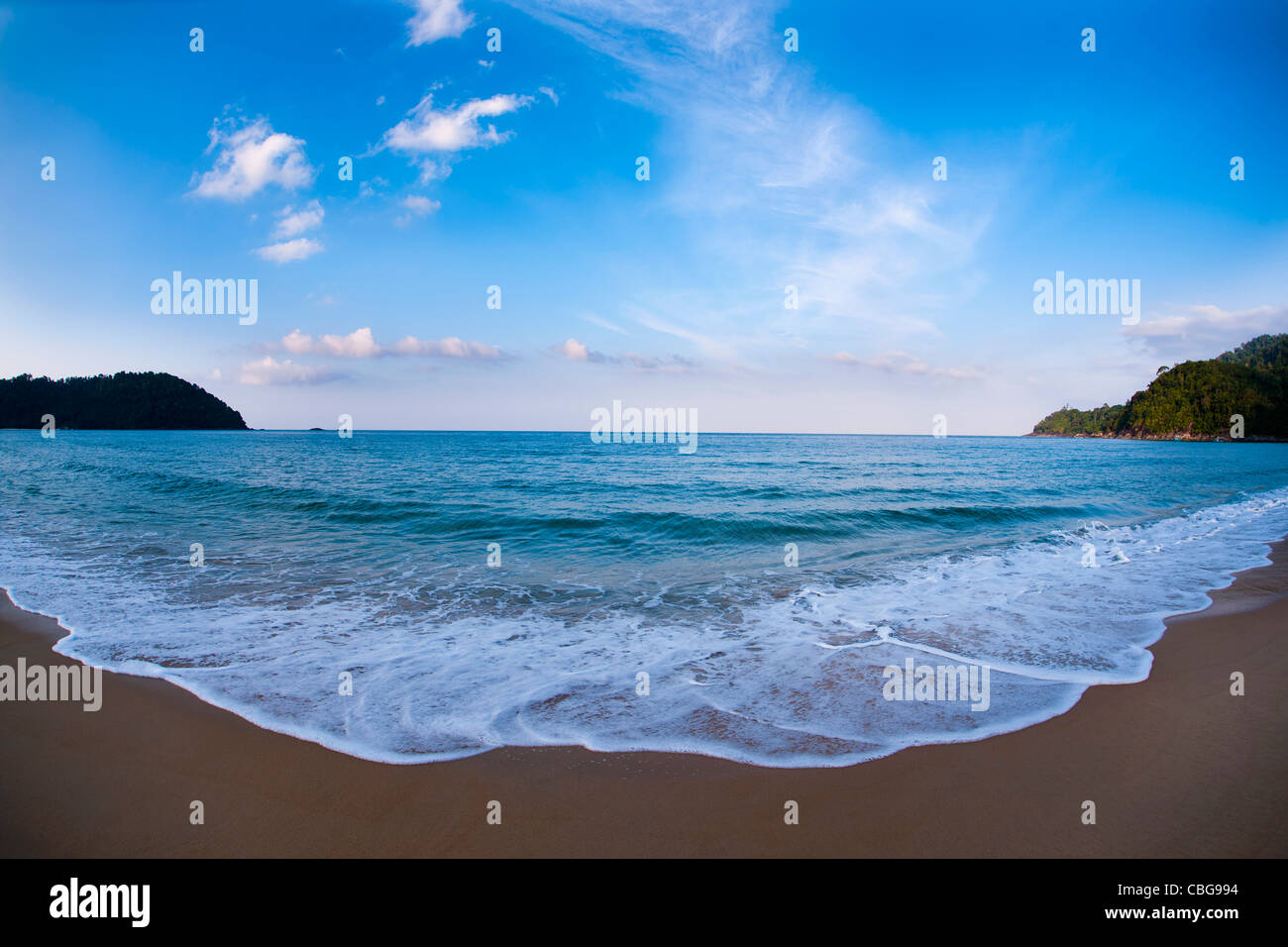 View of the sea through a fish-eye lens Stock Photo - Alamy
