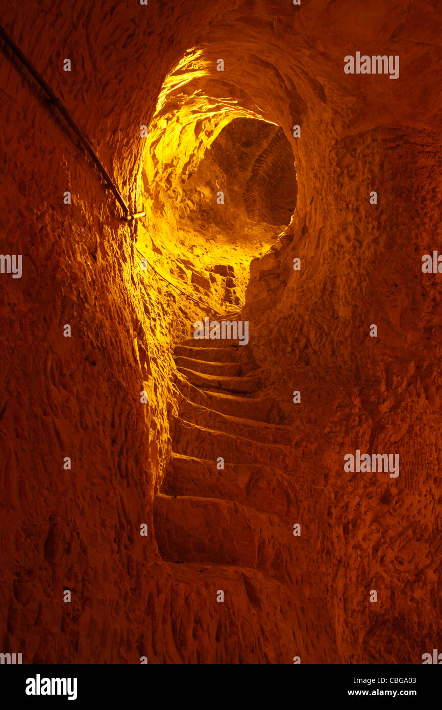 Rock staircase in wine cavern Stock Photo - Alamy