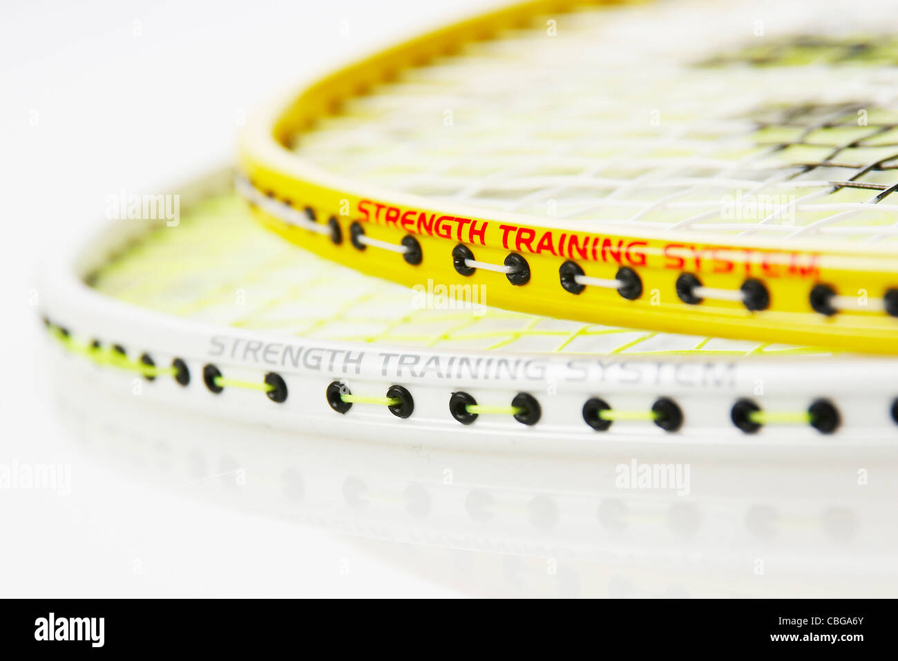 Studio shot of Badminton rackets Stock Photo - Alamy