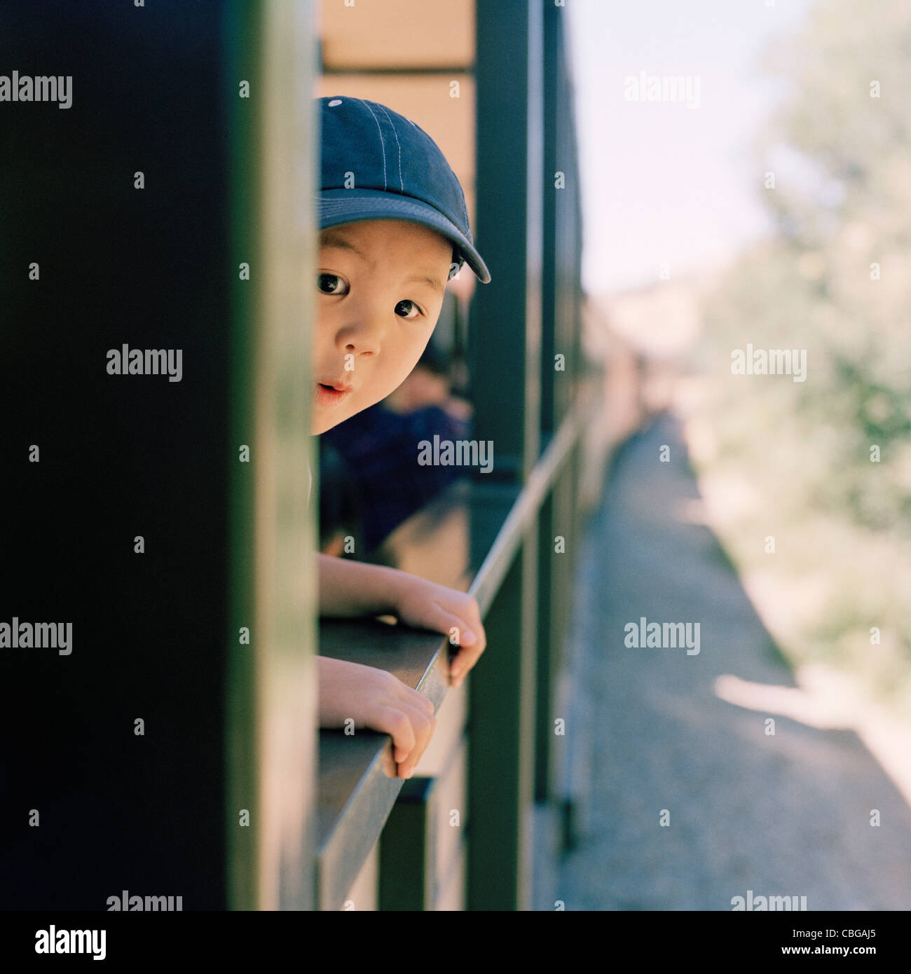 Boy riding a train hi-res stock photography and images - Alamy