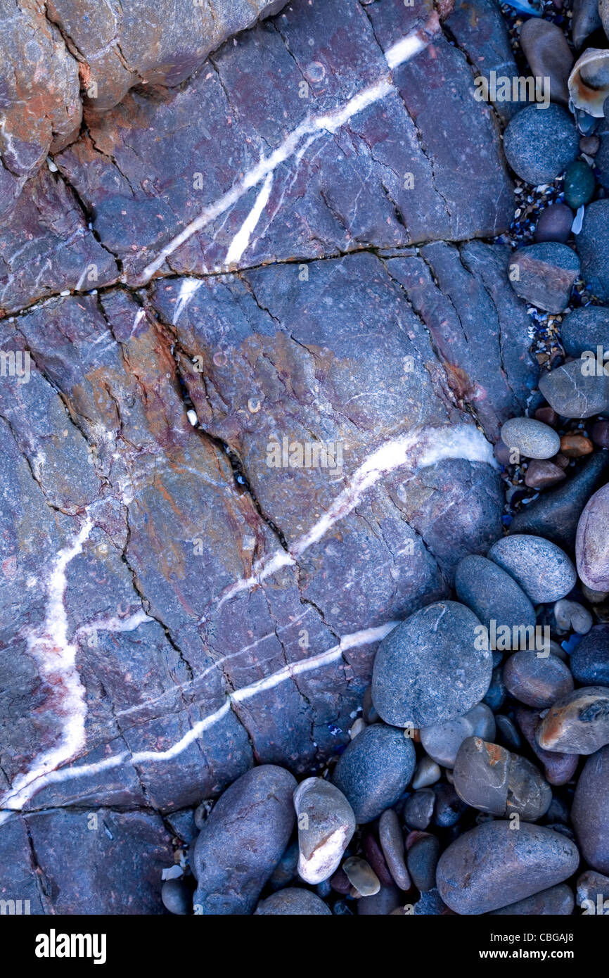 Boulder and pebbles, Gower Stock Photo - Alamy