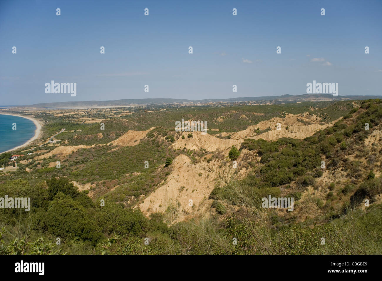 Suvla Bay from Walker's Ridge in the Anzac area of Gallipoli Stock ...