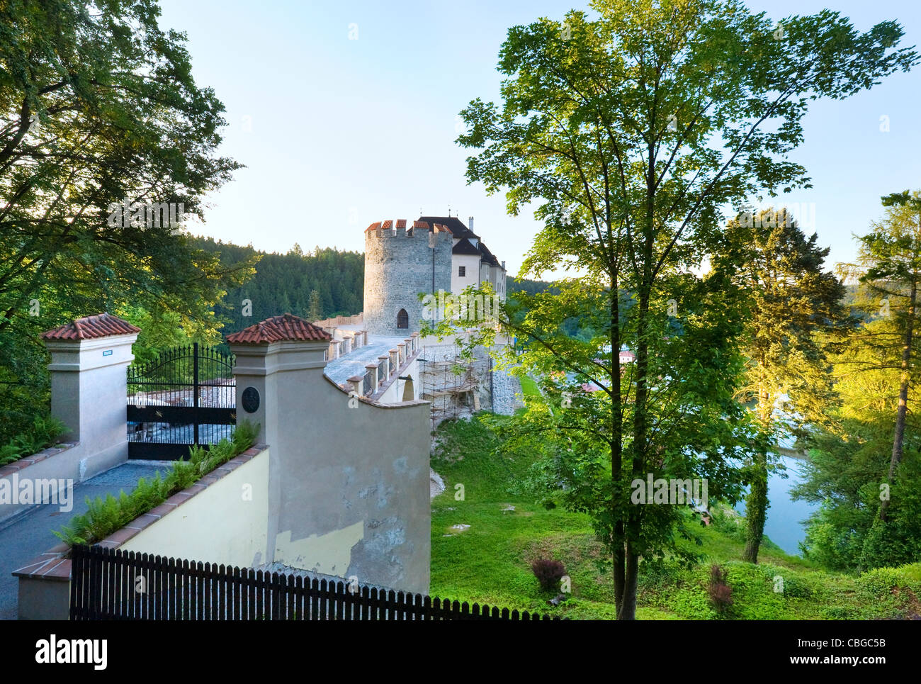 Evening historic medieval Sternberk Castle in Czech Republic ( central ...