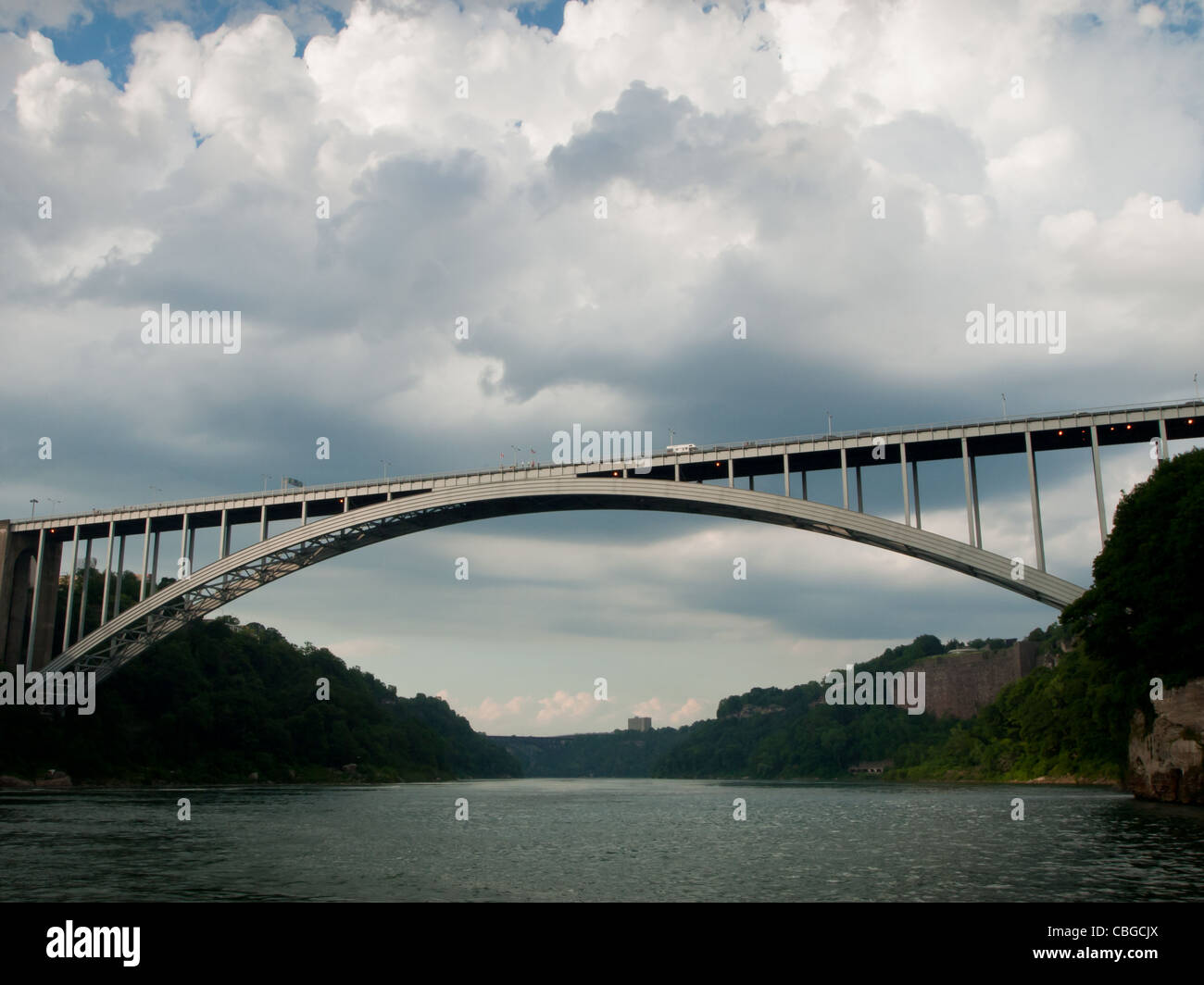 The Rainbow Bridge between the USA and Canada at Niagara Falls Stock ...