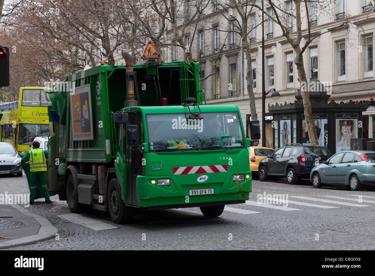 Dustcart, Paris, France Stock Photo - Alamy