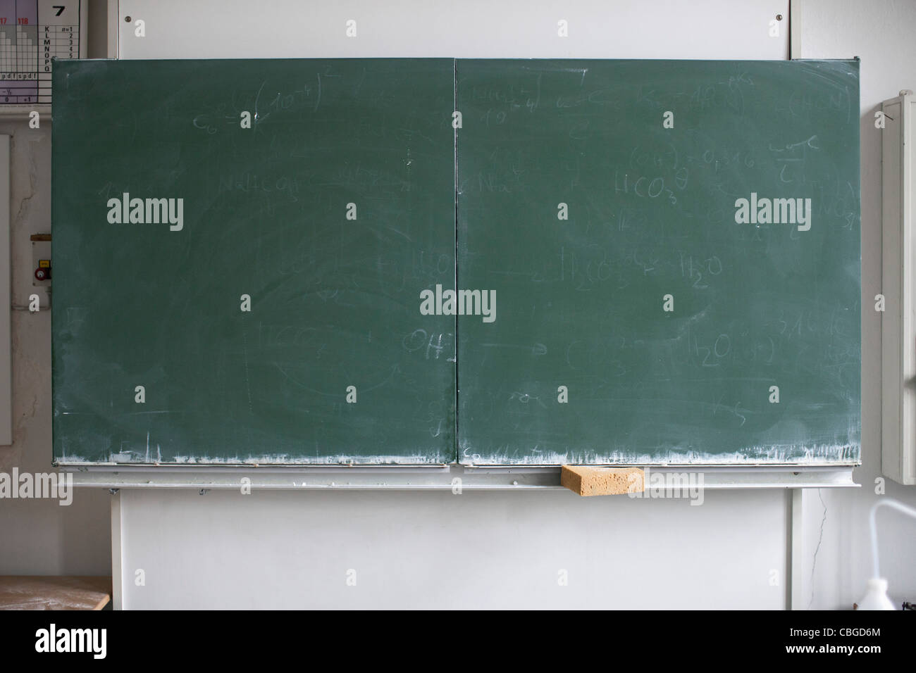 Blackboard and sponge Stock Photo - Alamy