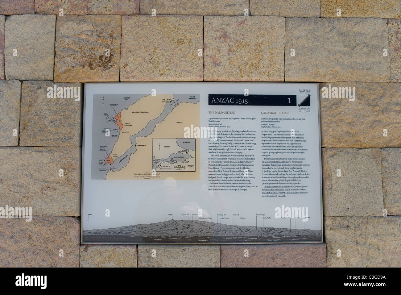 Anzac cove sign in the Anzac area of Gallipoli, Turkey Stock Photo - Alamy