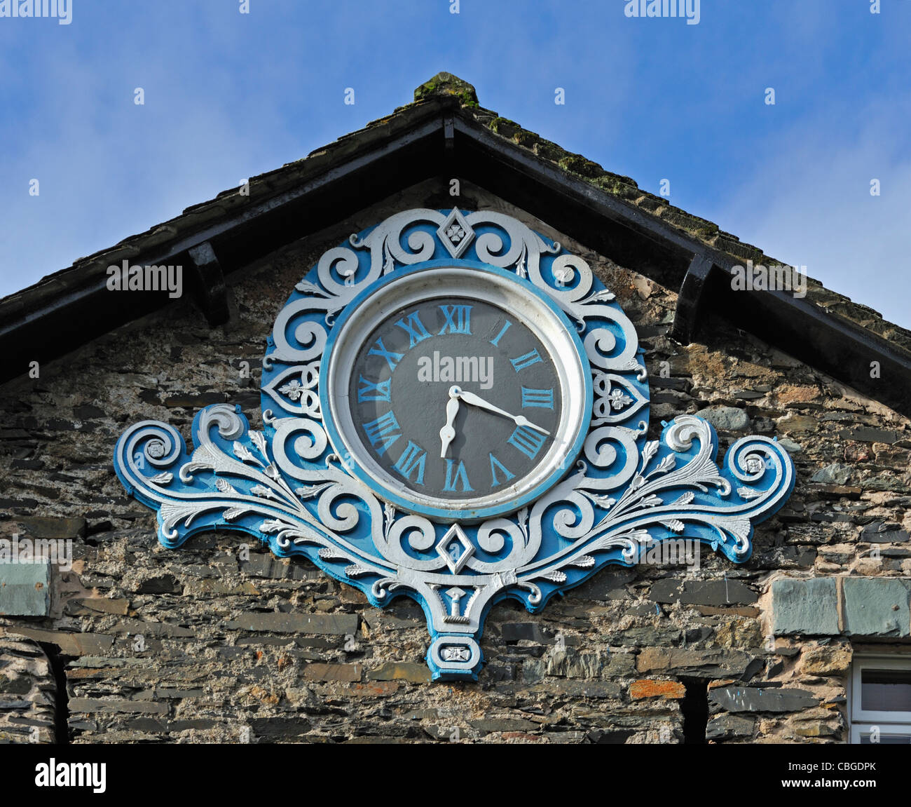 Ornamental clock on Coach House. Croft Court, Clappersgate, Ambleside ...