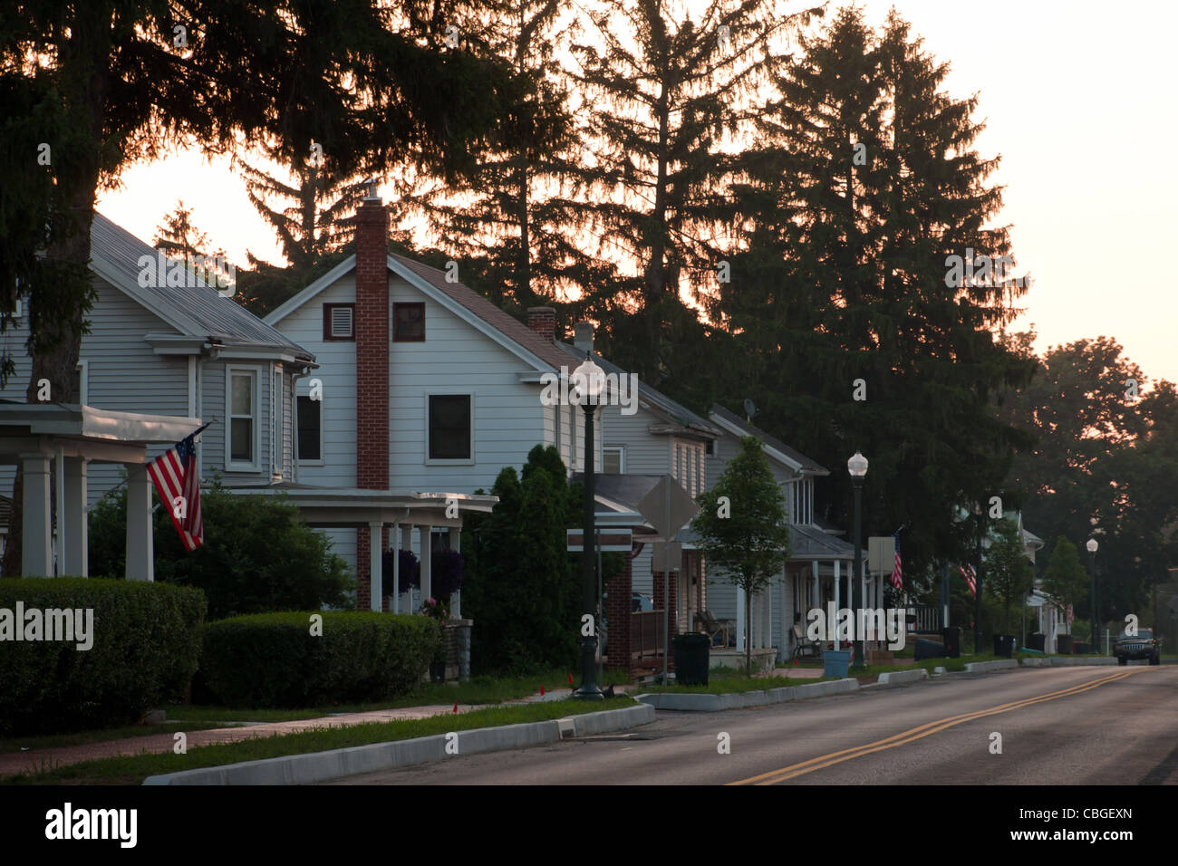 Downtown of Linglestown, Pennsylvania during 4th of July Stock Photo ...