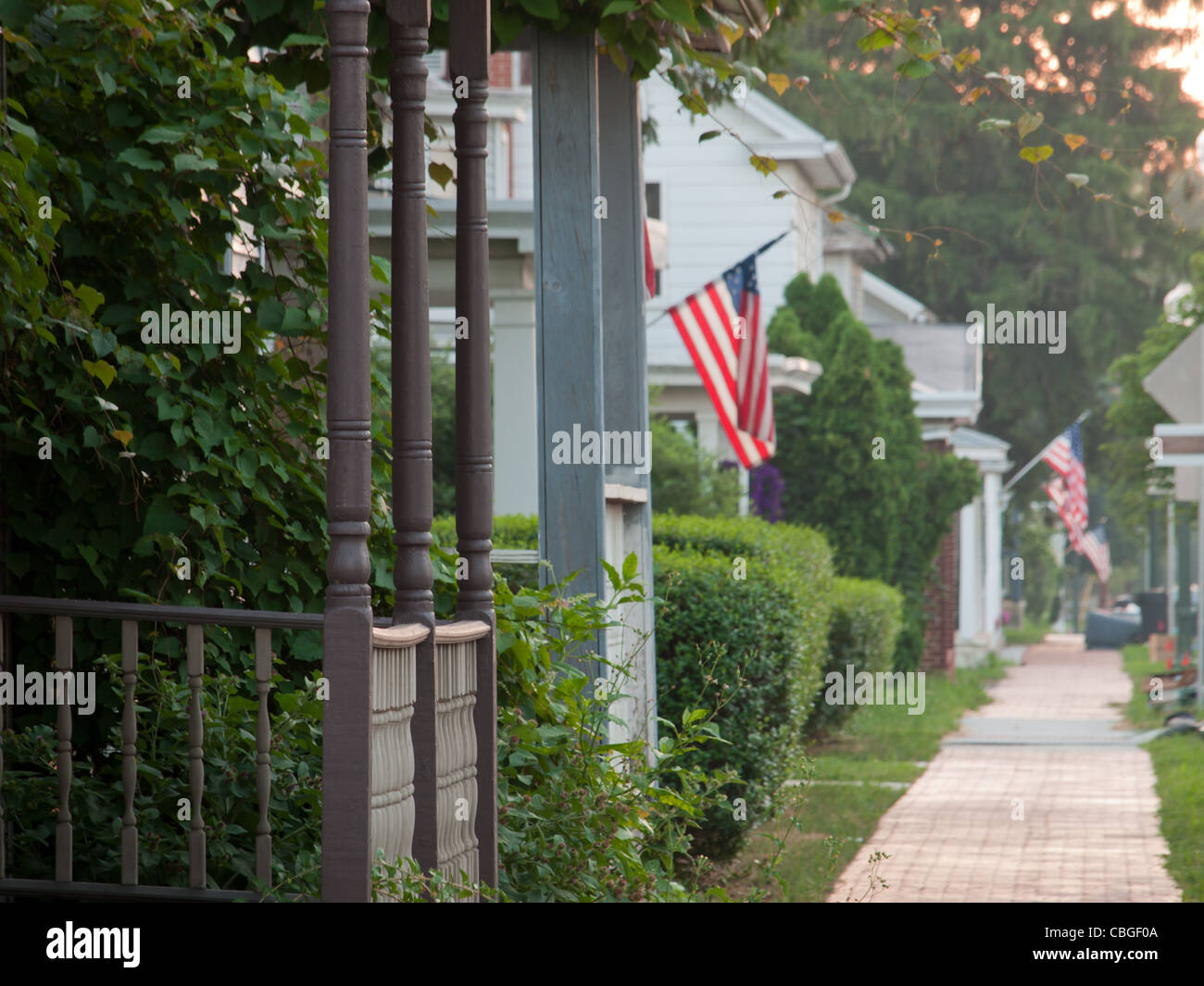Downtown of Linglestown, Pennsylvania during 4th of July Stock Photo ...