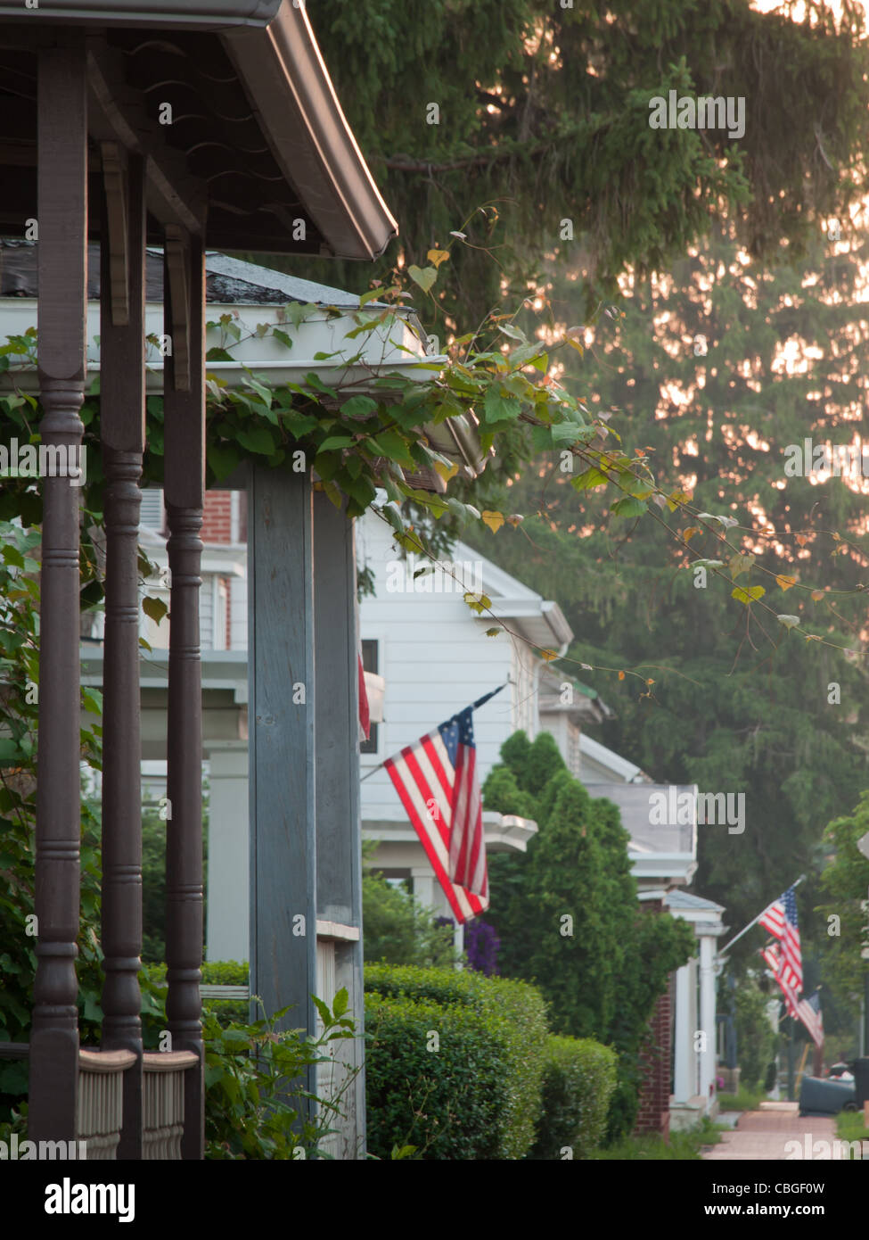 Downtown of Linglestown, Pennsylvania during 4th of July Stock Photo ...