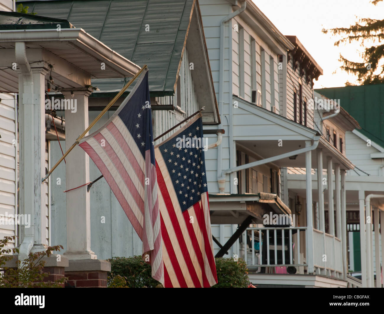 Downtown of Linglestown, Pennsylvania during 4th of July Stock Photo ...