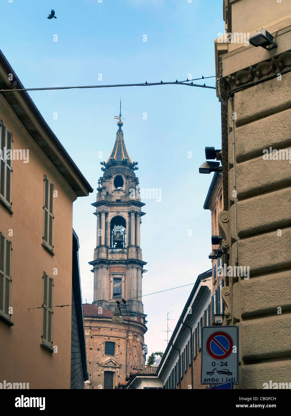 street view with San Gaudenzio Church in Novara, Italy Stock Photo - Alamy