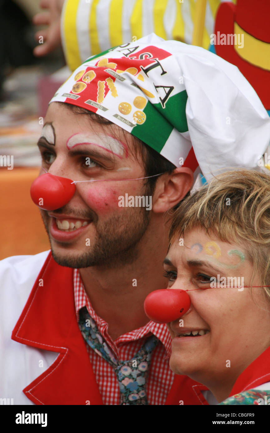 clown therapy members celebrating red nose day in rome italy Stock ...