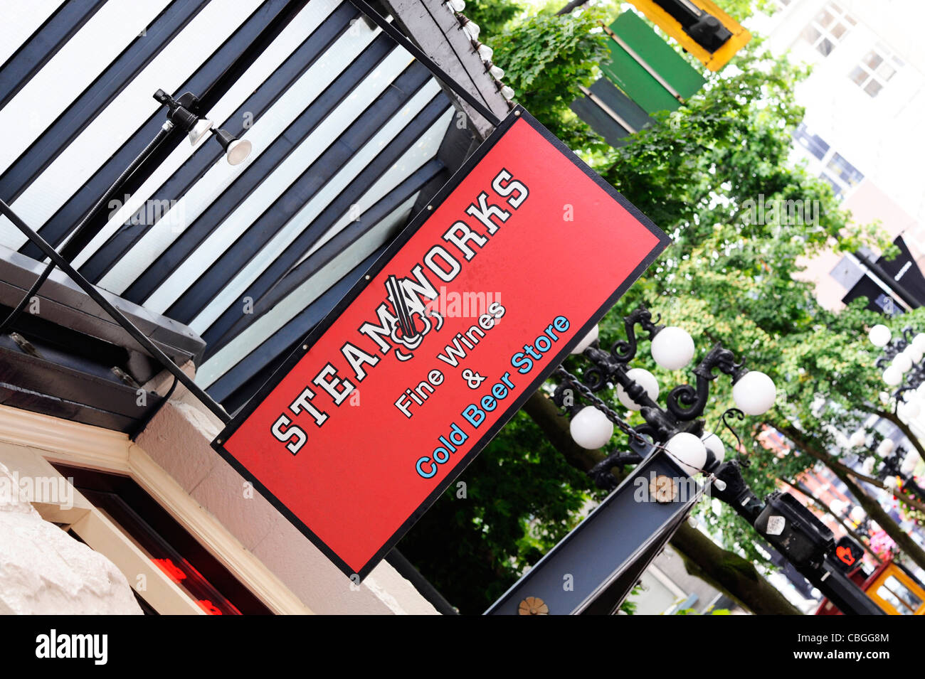 The Steamworks brewery sign in downtown Vancouver, Canada Stock Photo ...