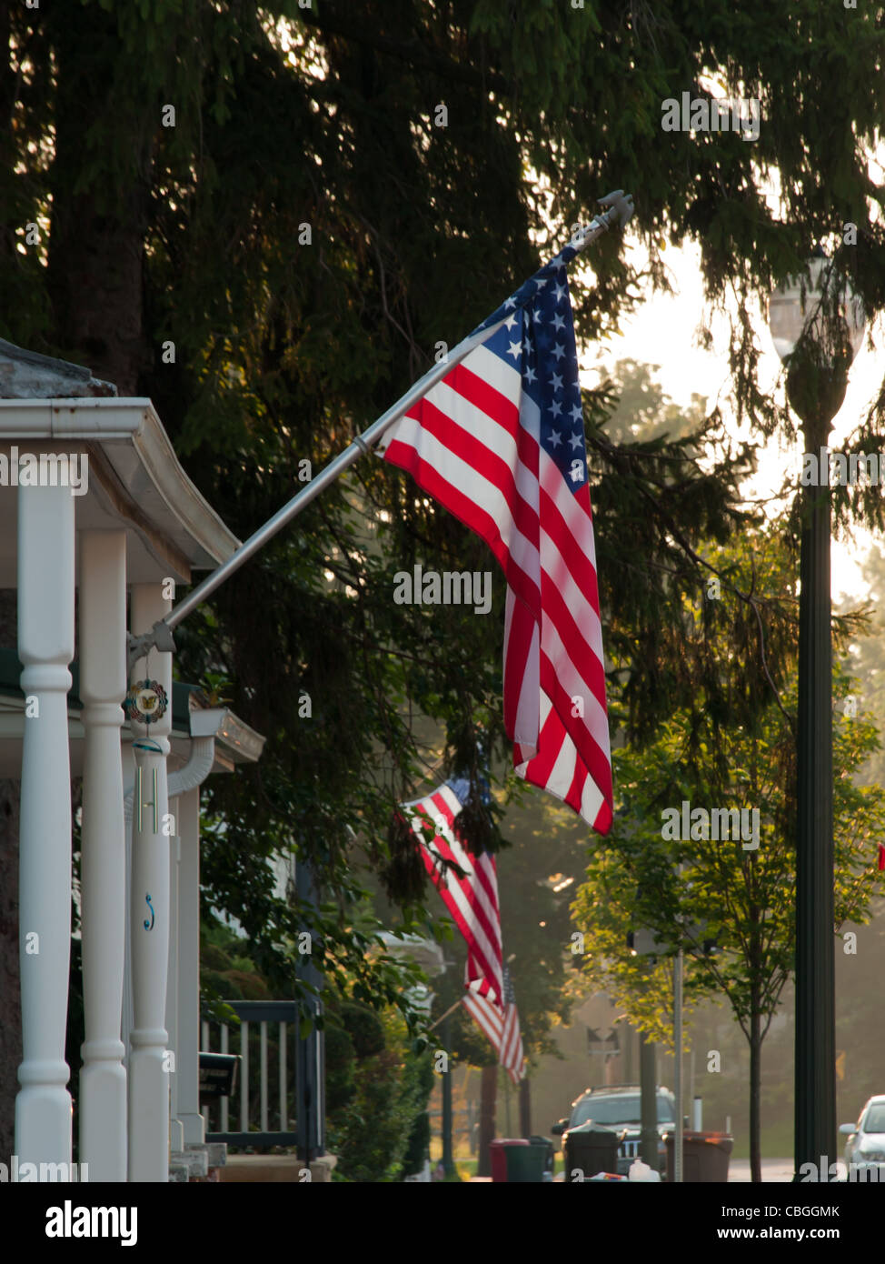 Downtown of Linglestown, Pennsylvania during 4th of July Stock Photo ...
