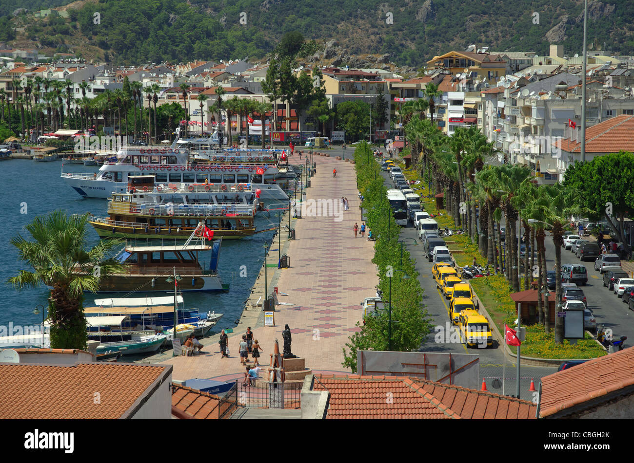 Town centre seafront promenade at Marmaris, Mugla Province, Turkey ...