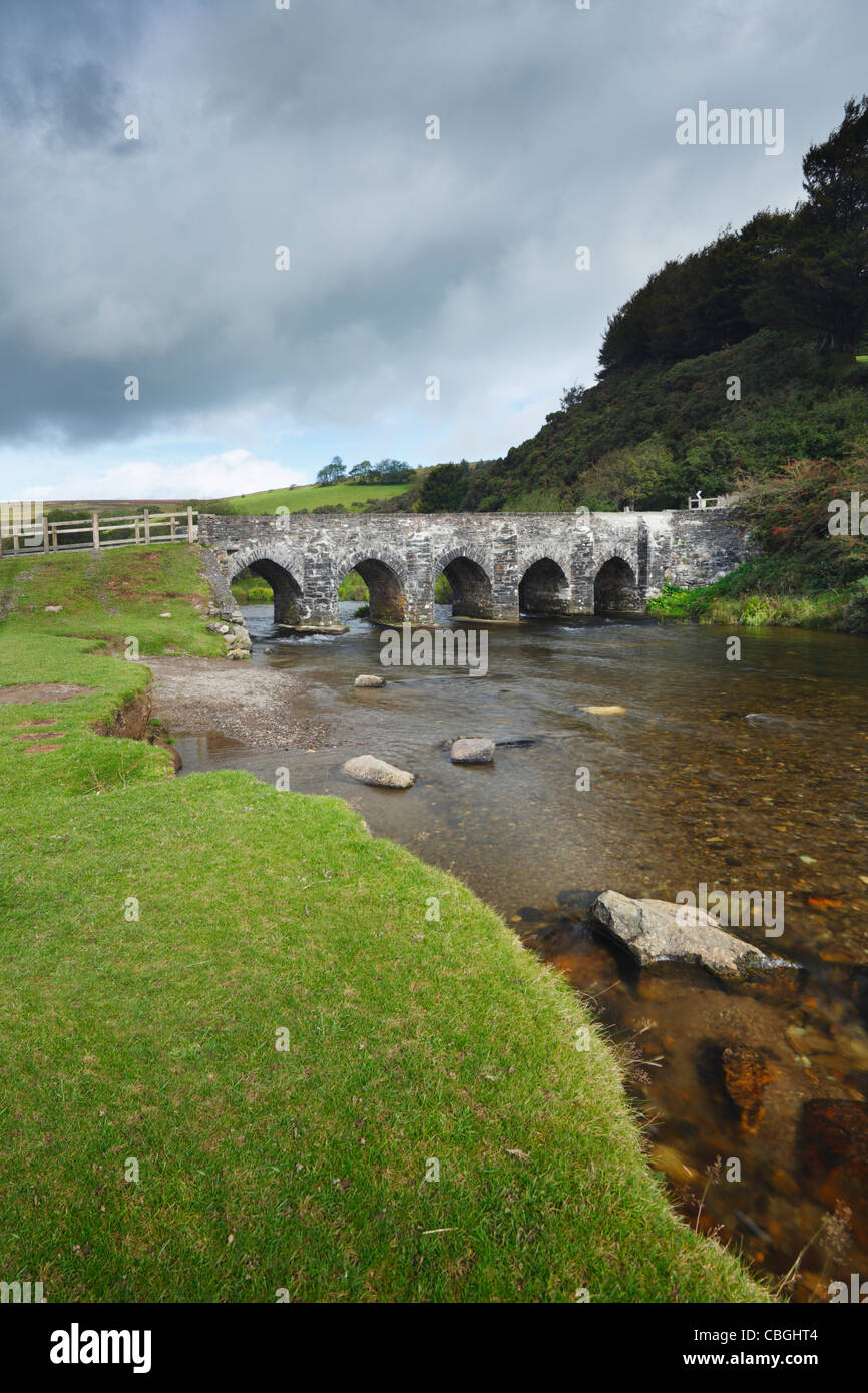 Landacre Bridge and the River Barle. Exmoor National Park. Somerset ...